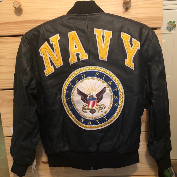 Excelled | Jackets & Coats | Mens Leather Us Navy Jacket | Poshmark
